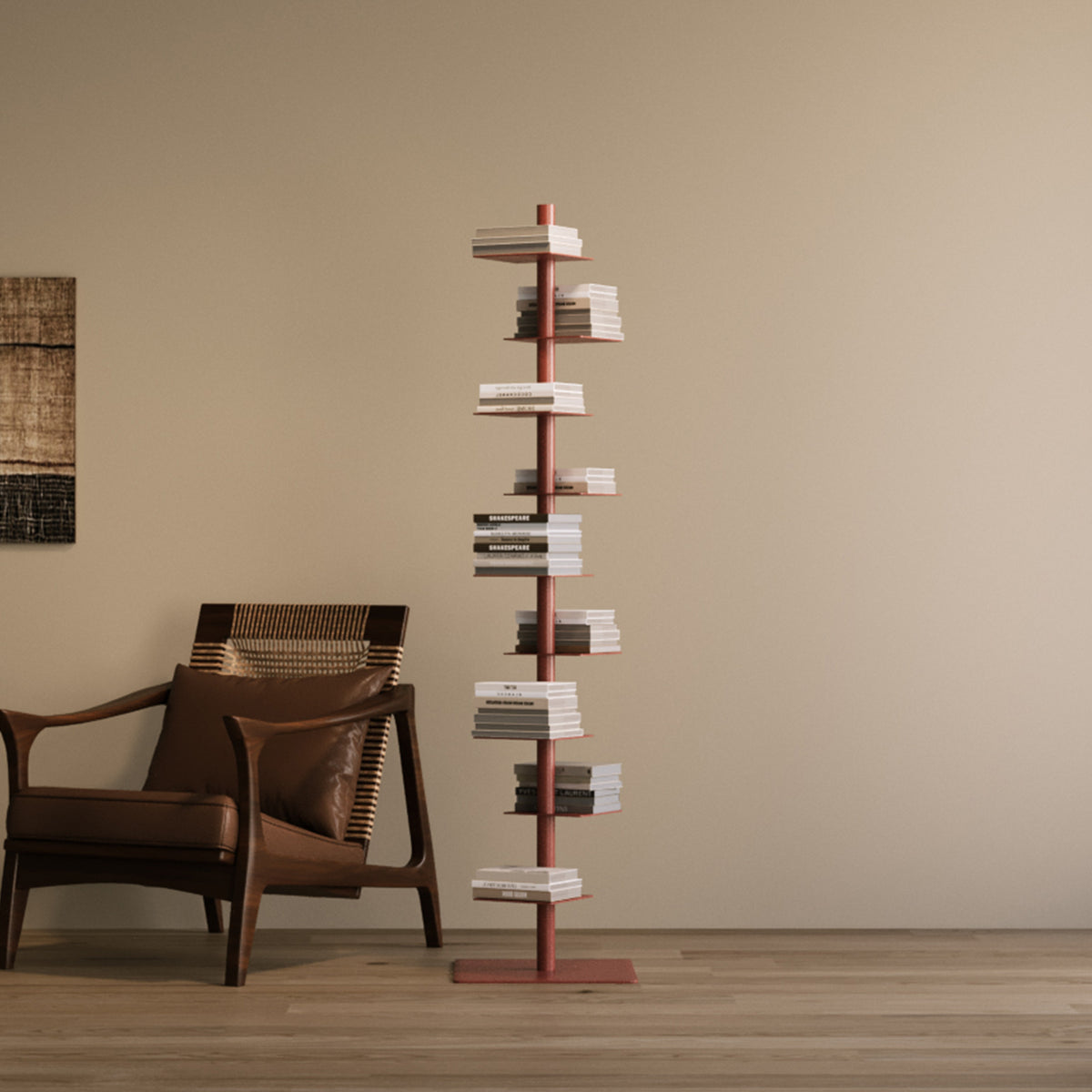 9-Tier Metal Spine Invisible Bookshelf - 360° Rotating Adjustable ...