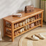 2-Tier Solid Wood Shoe Rack Bench, 31.5" Shoe Bench Storage Rack ...