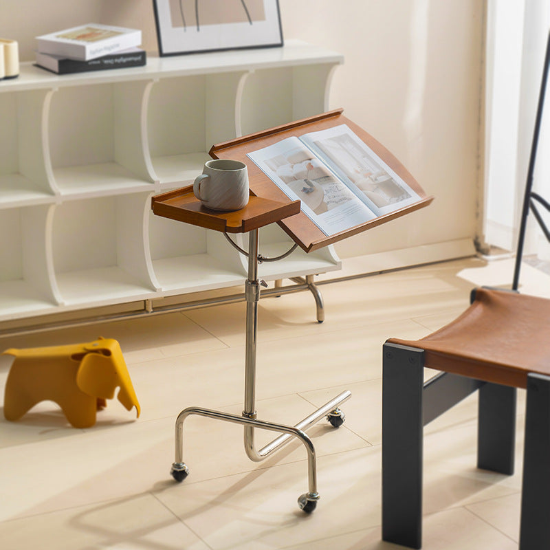 Mid-Century Side Table with Lift-Top, Adjustable Height Music Stand ...